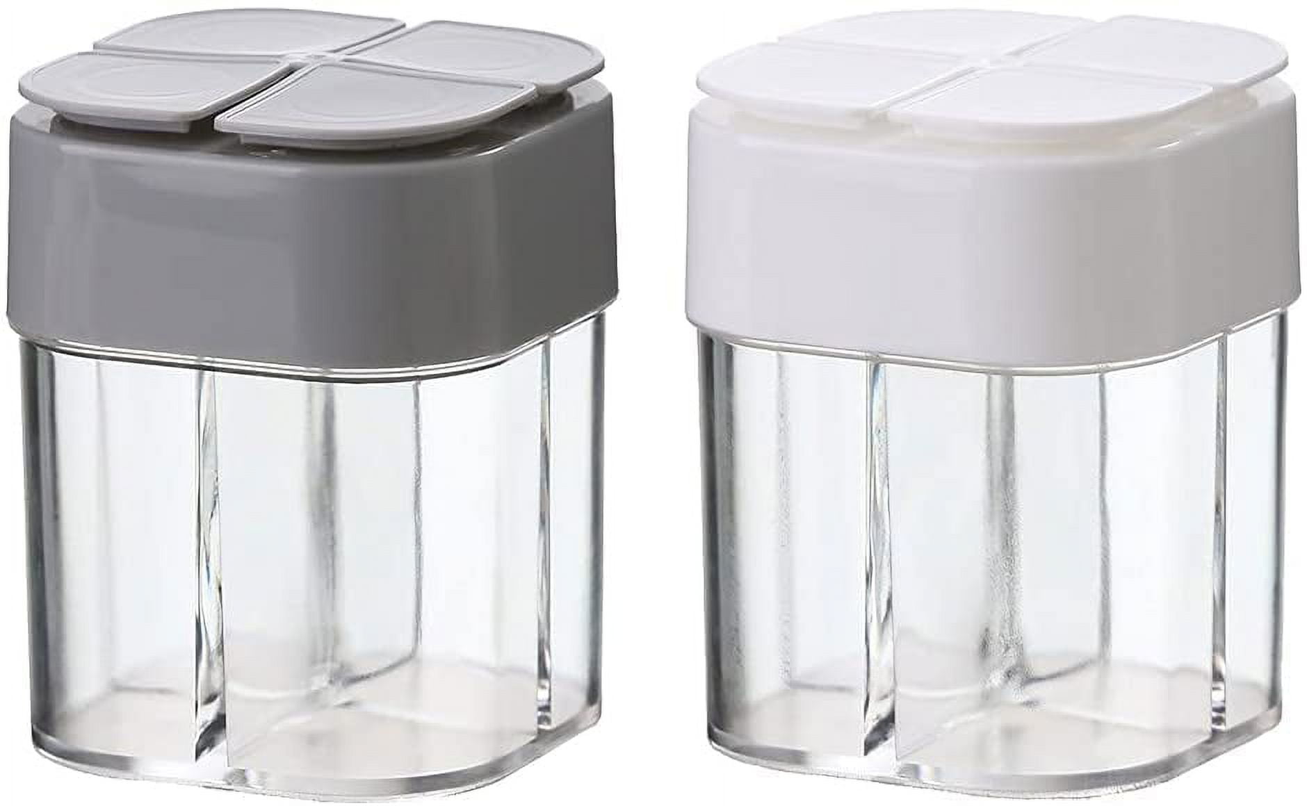 2 Pcs Spice Container, 4 Grids Crystal Seasoning Shaker Can Filter ...