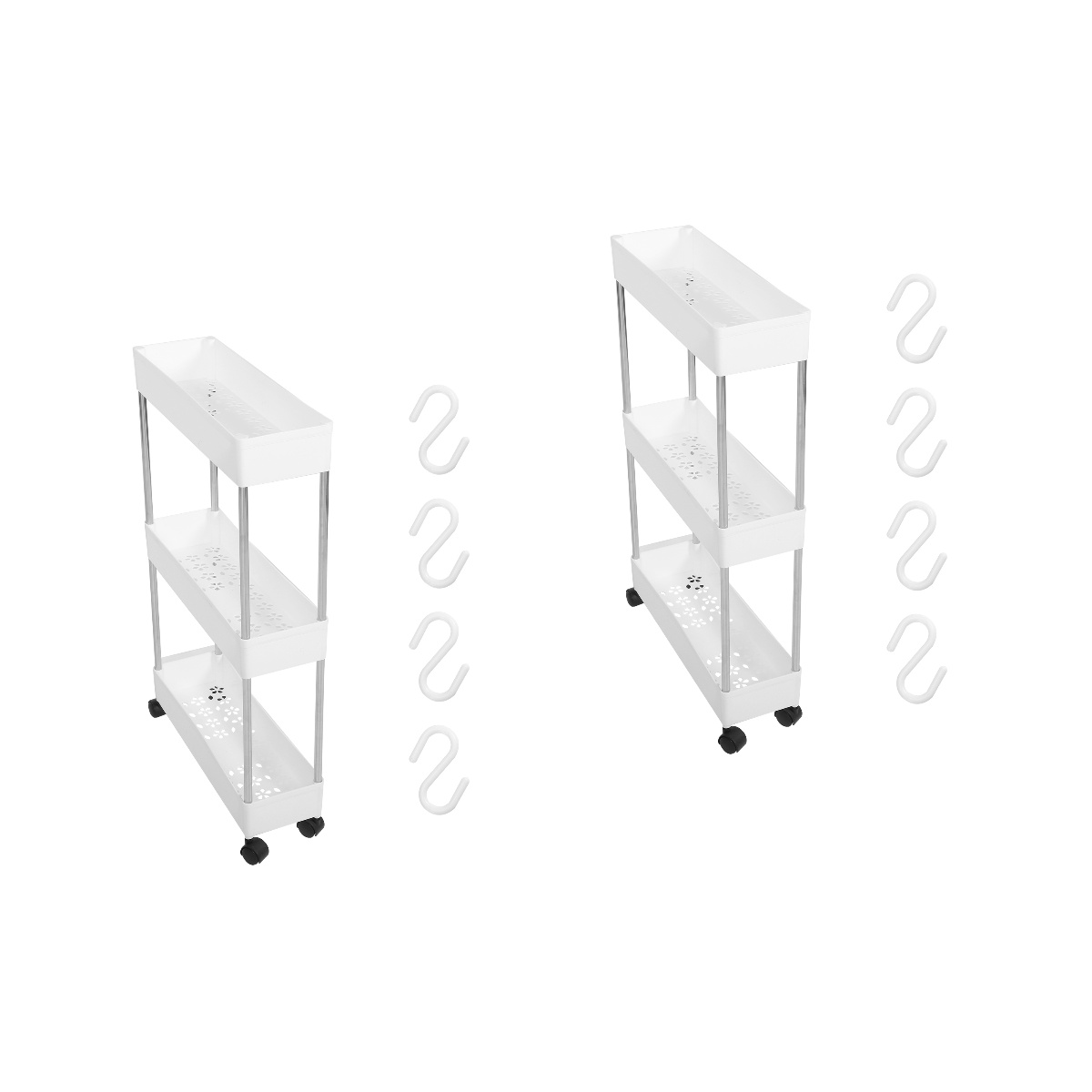 2 Pcs Spice Stacker Trolley on Wheels Cart Floor Floor-type Stand ...
