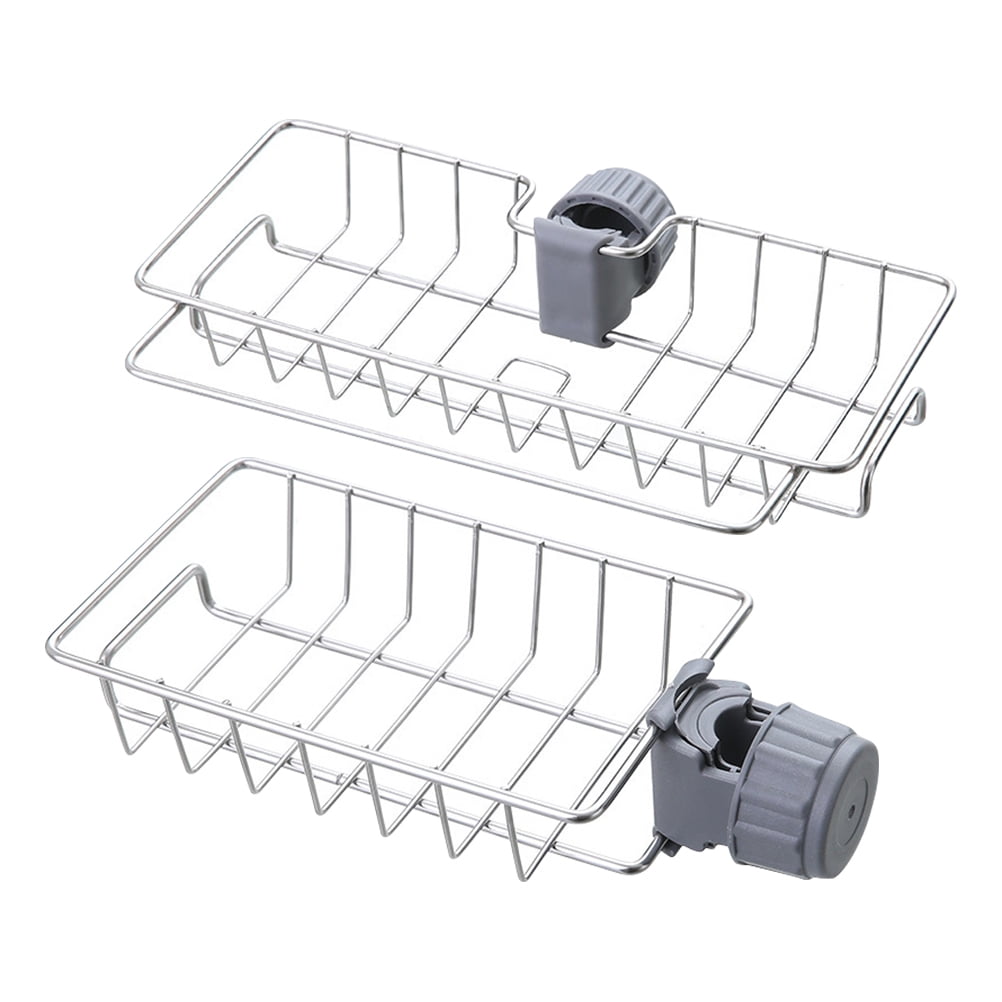 2 Pcs Sponge Faucet Sink Faucet-mounted Holder Hanging Basket Kitchen ...