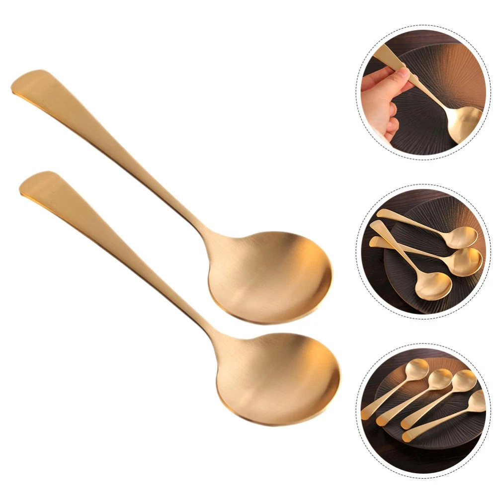 2 Pcs Spoons For Cooking Soup Home Baby Travel Fun Scoop Serving ...