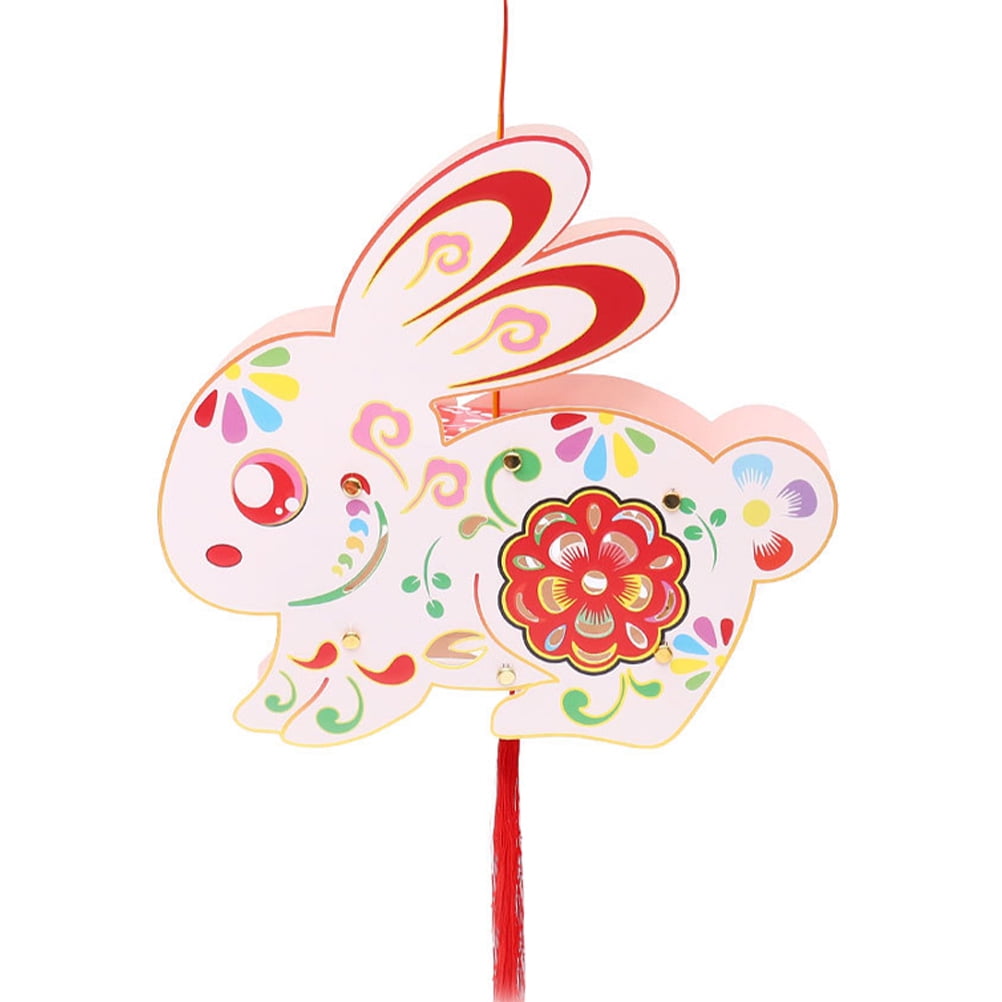 2 Pcs Spring Festival Lantern Rabbit Lantern New Year Decoration Child ...