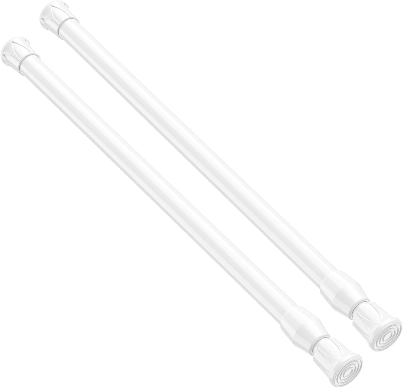 2 Pcs Spring Tension Rod, Adjustable 16-28 Inches, No Drilling White ...