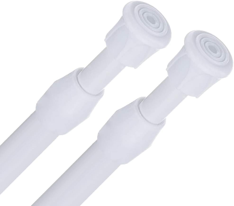2 Pcs Spring Tension Rods 28 to 41 Inches Curtain Rod White Tension Rod ...