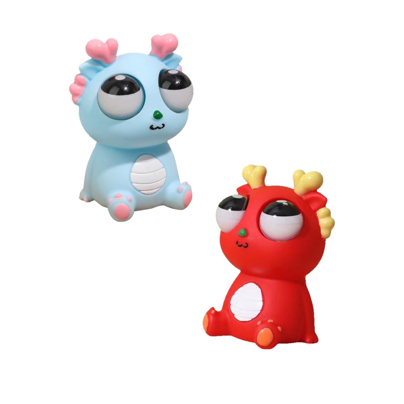 2 Pcs Squishy Eye Popping Dragon - Squeeze Fidget Toy for Stress Relief ...