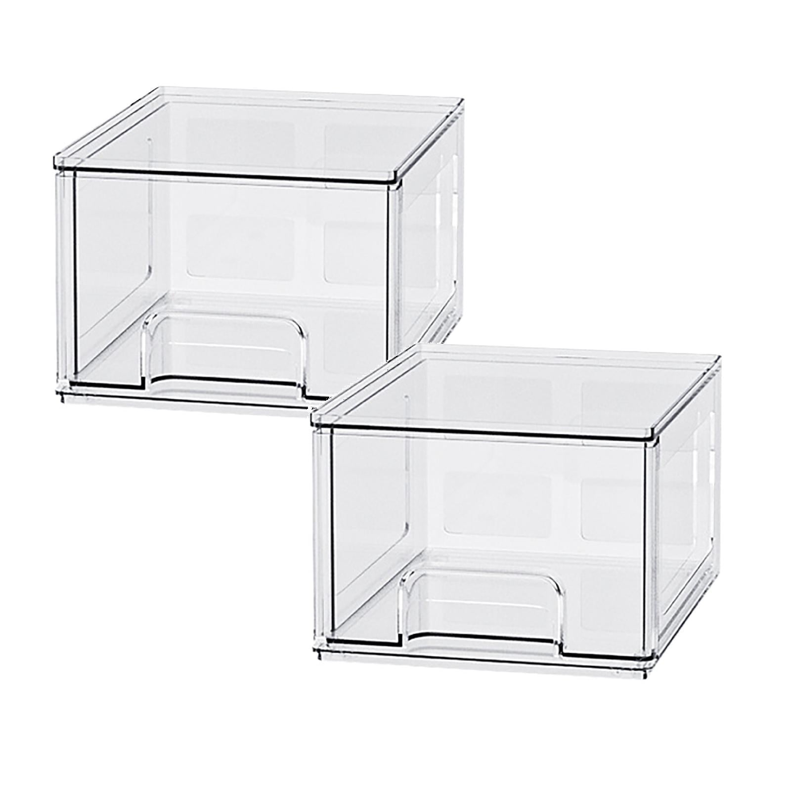 2 Pcs Stackable Storage Drawers, Tall X-Large - Clear | THE CRATE ...