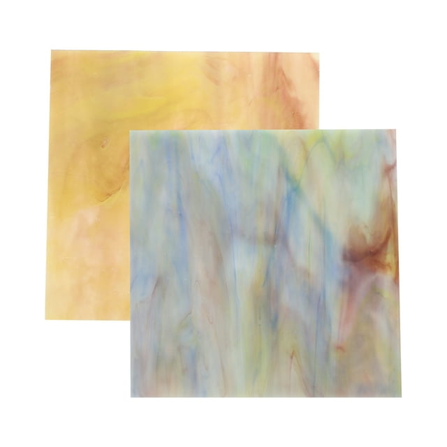 2 Pcs Stained Glass Sheet Mosaic Tiles Craft DIY Materials Crafts ...