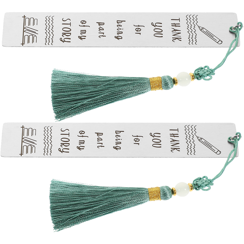 2 Pcs Stainless Steel Bookmark Bookmarks Decorations Gifts The Teachers ...