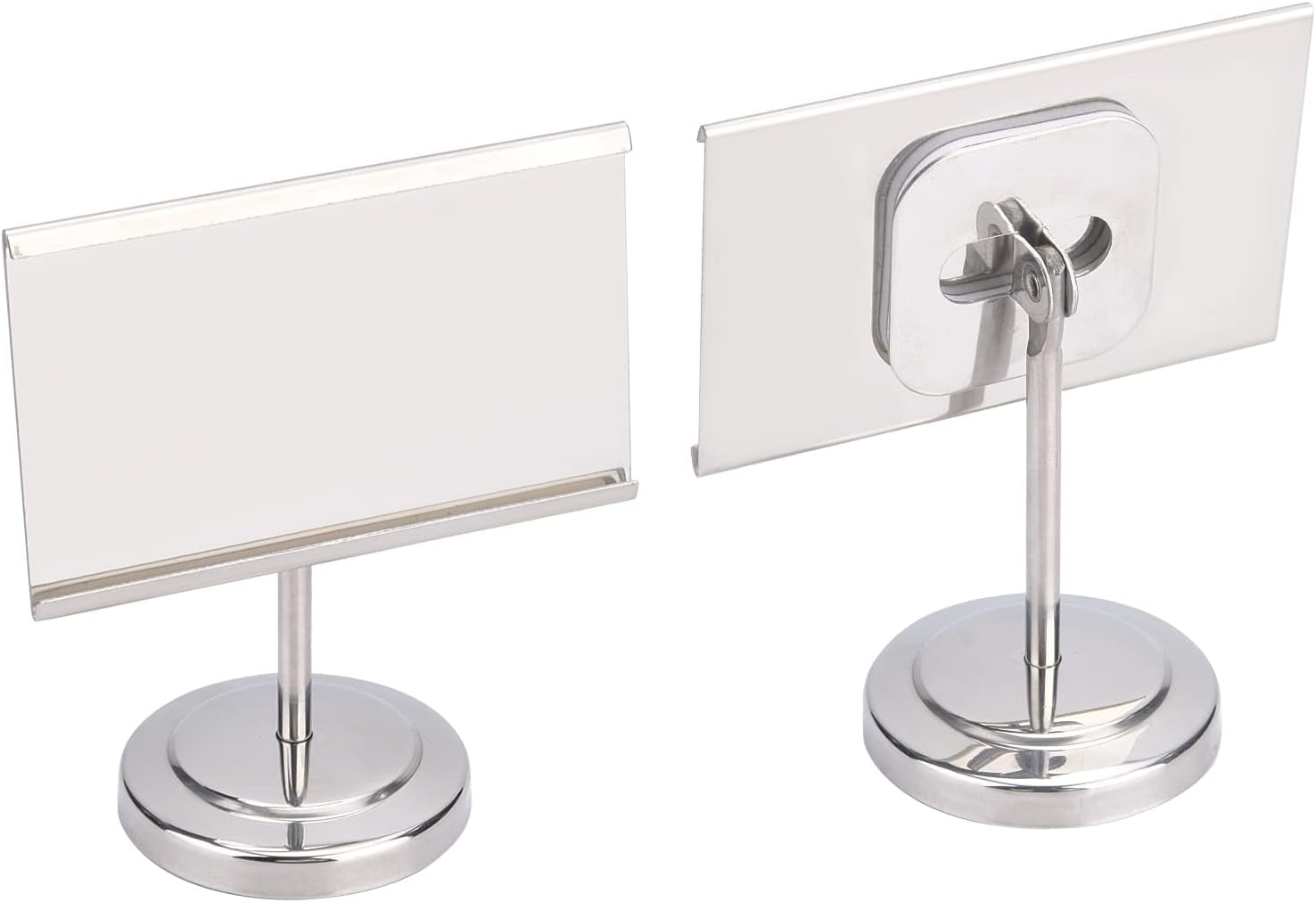 2 Pcs Stainless Steel Business Card Holders Desktop Card Display ...