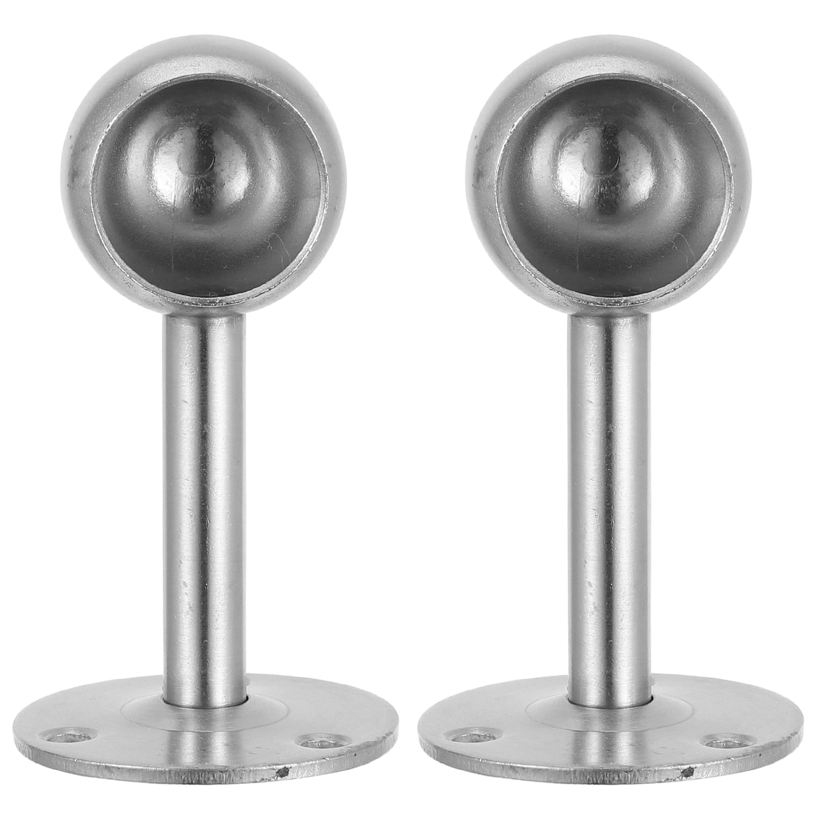 2pcs Stainless Steel Ceiling Curtain Rod Brackets Hooks for Wardrobe ...