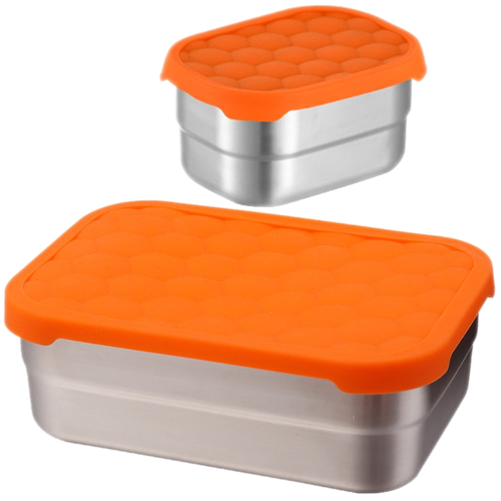 2 Pcs Stainless Steel Crisper Household Food Containers Kitchen Boxes ...