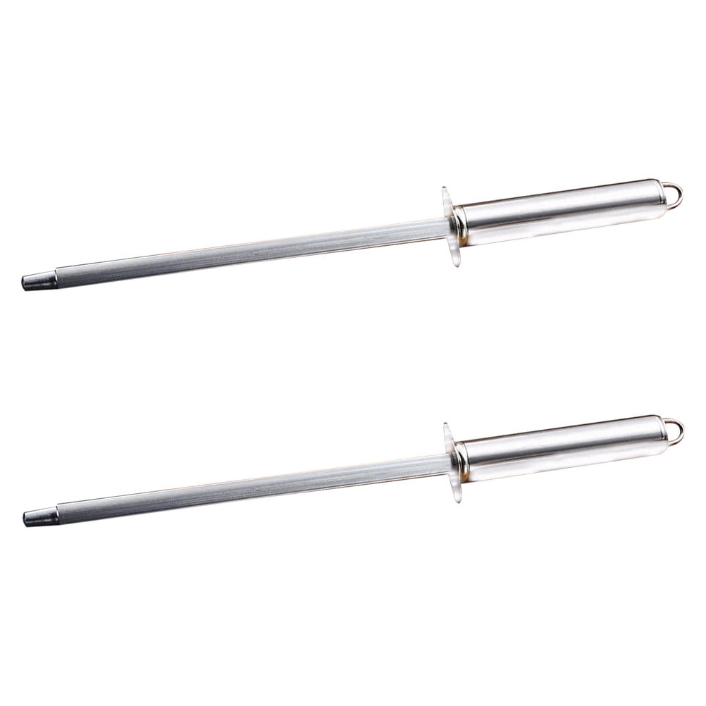 2 Pcs Stainless Steel Cutter Sharpening Rod Kitchen Knives Sharpener ...