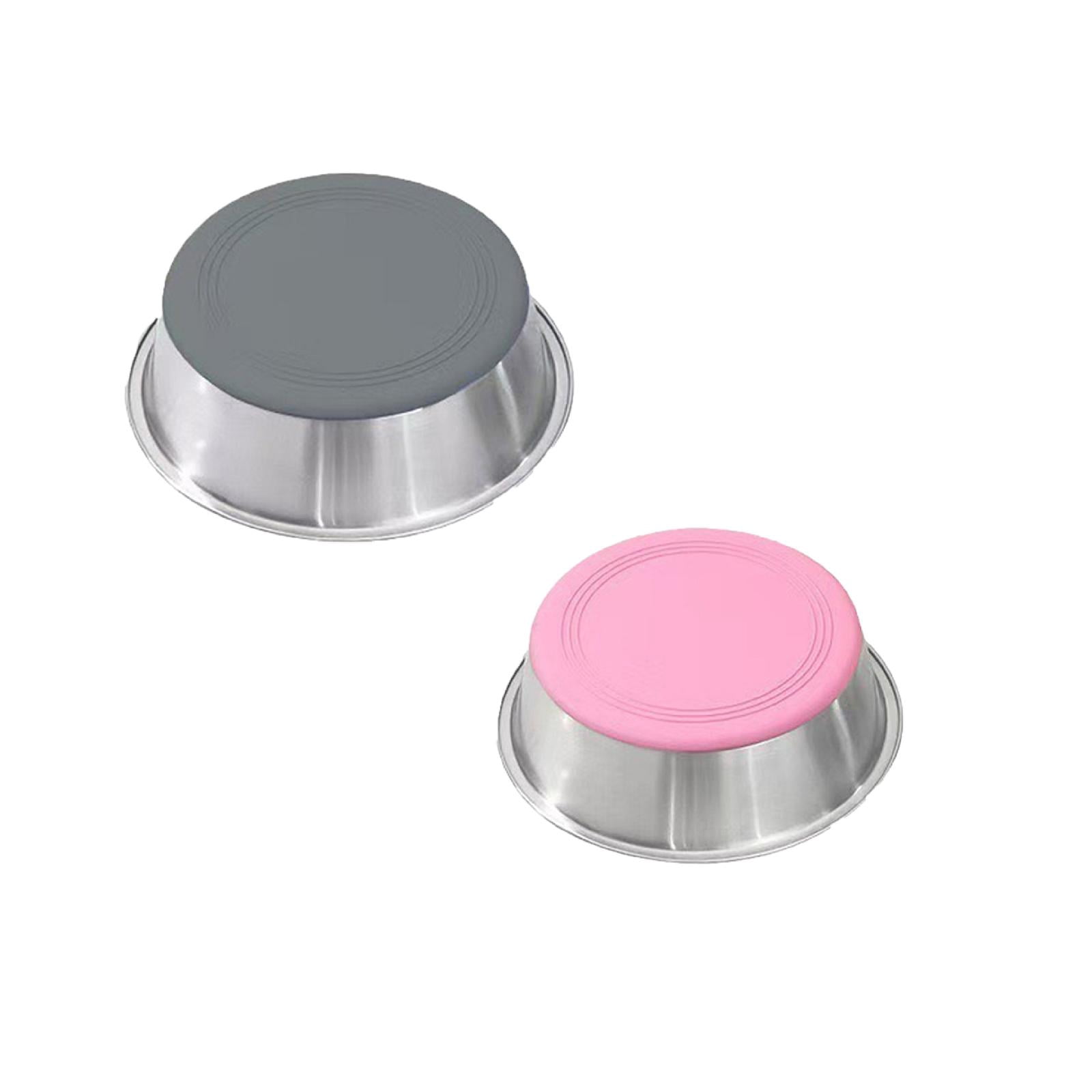 2 Pcs Stainless Steel Dog Bowl, Heavy Duty Non-Skid Rubber Bottom Pet ...