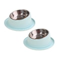 2 Pcs Stainless Steel Dog Bowls, 15° Tilted Elevated Cat Feeder, Raised ...