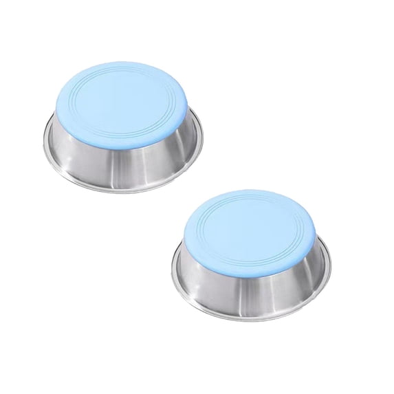 2 Pcs Stainless Steel Dog Bowls, Whisker Friendly Shallow Wide Dishes ...
