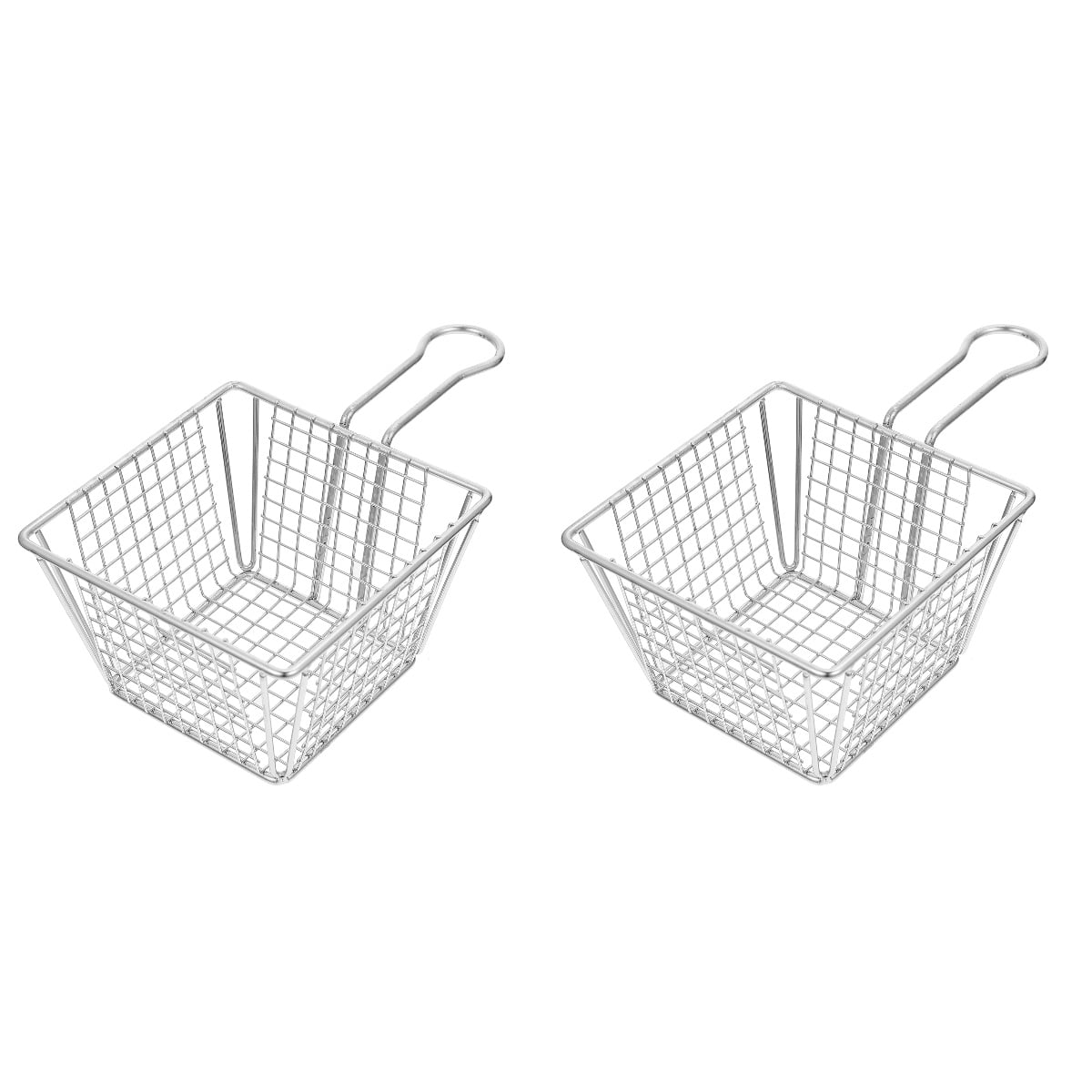 2 Pcs Stainless Steel Frying Basket Strainer Filter Mesh Deep Fryer ...