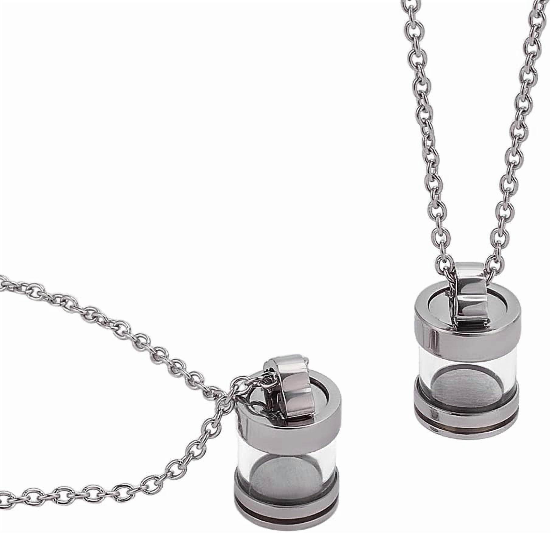 2 Pcs Stainless Steel Glass Bottle Pendant 0.82x0.5inch DIY Necklace ...