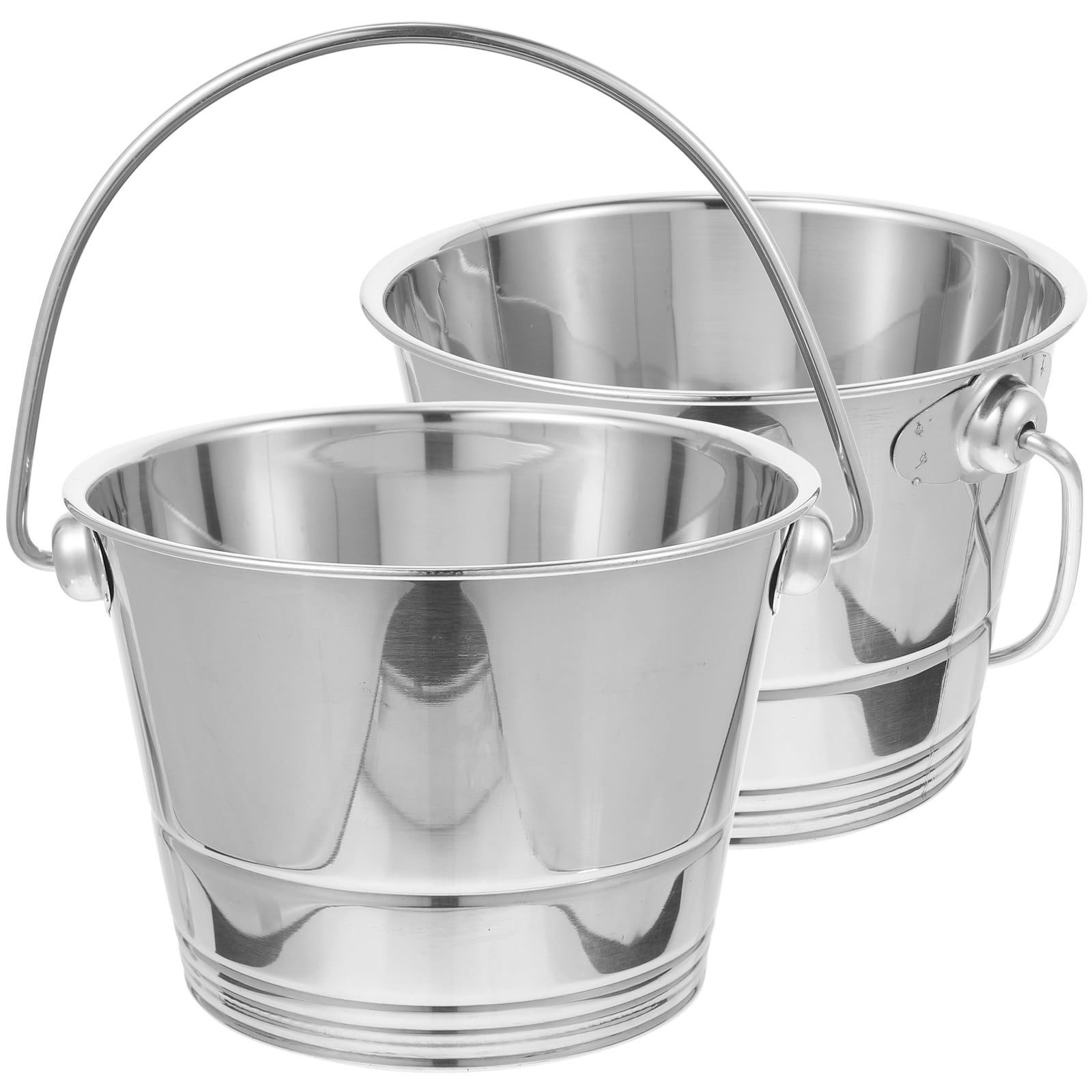 2 Pcs Stainless Steel Ice Bucket Beer Keg Buckets Bar Chiller Cube ...