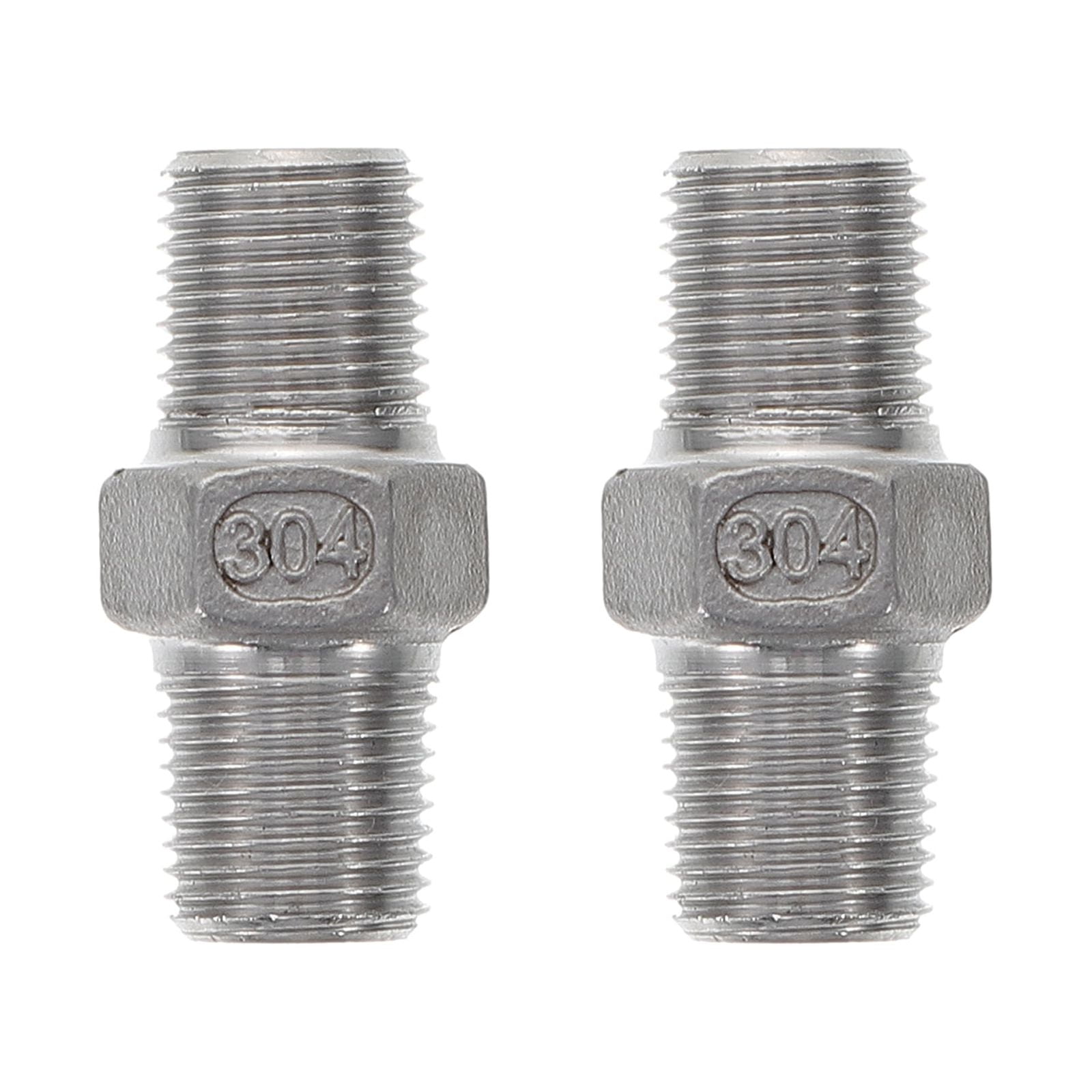 2 Pcs Stainless Steel Joint Tube Connector Hose Adapter Connectors ...