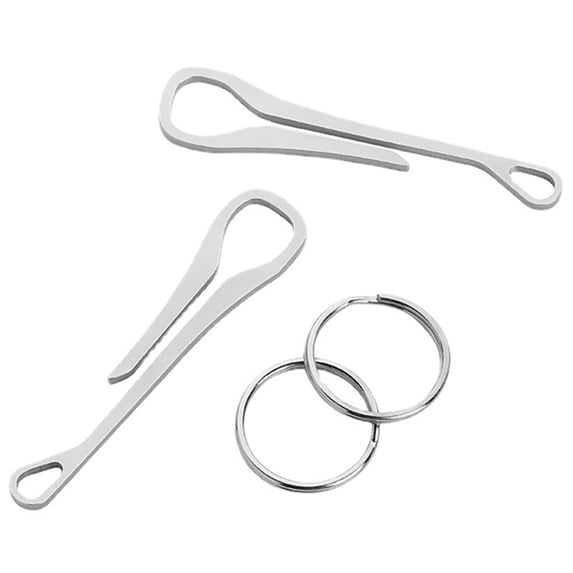 2 Pcs Stainless Steel Keychain Pocket Clip Portable Hanging Buckle ...
