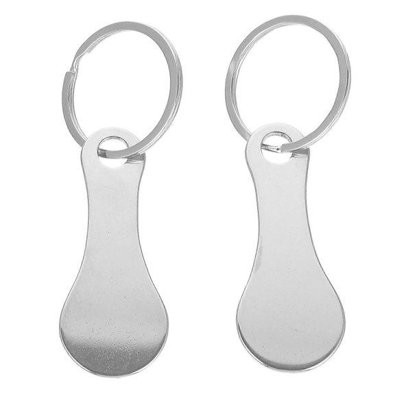 2 Pcs Stainless Steel Keychain Release Key Shopping Carts Metal ...