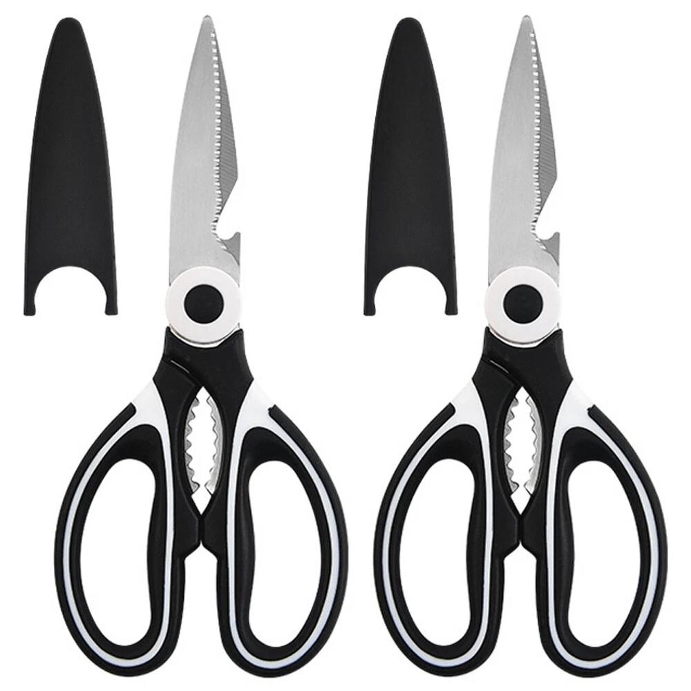 2 Pcs Stainless Steel Kitchen Shears Heavy Duty Scissors Meat Fish ...