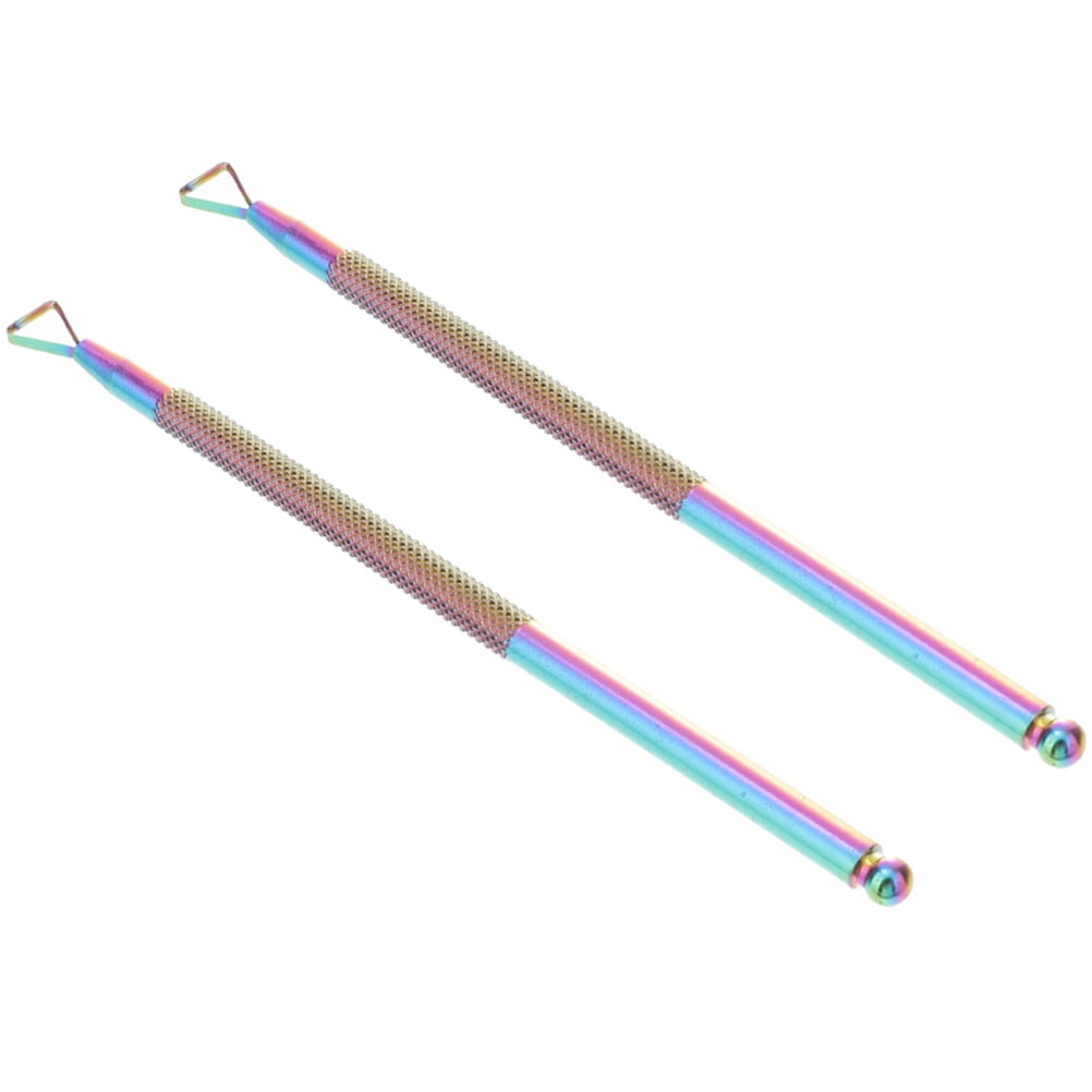 2 Pcs Stainless Steel Manicure Tools Nail Remover Planer Cuticle Fake ...