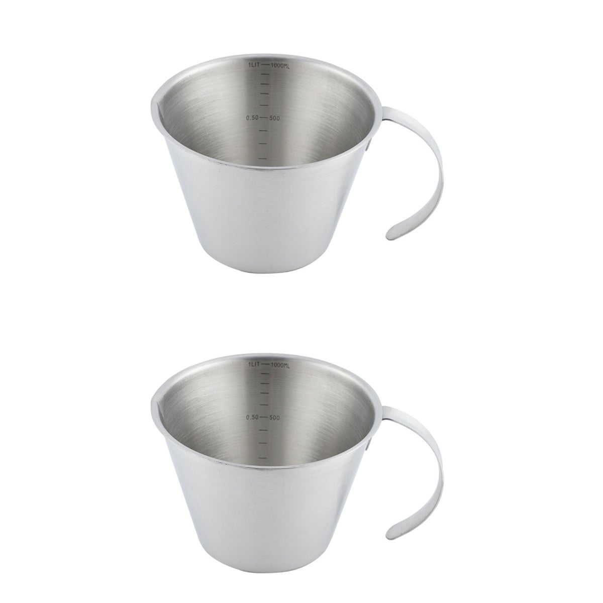 2 Pcs Stainless Steel Measuring Cup Cylinder Practical Scale Cups Espresso Tool Metal Graduated ...