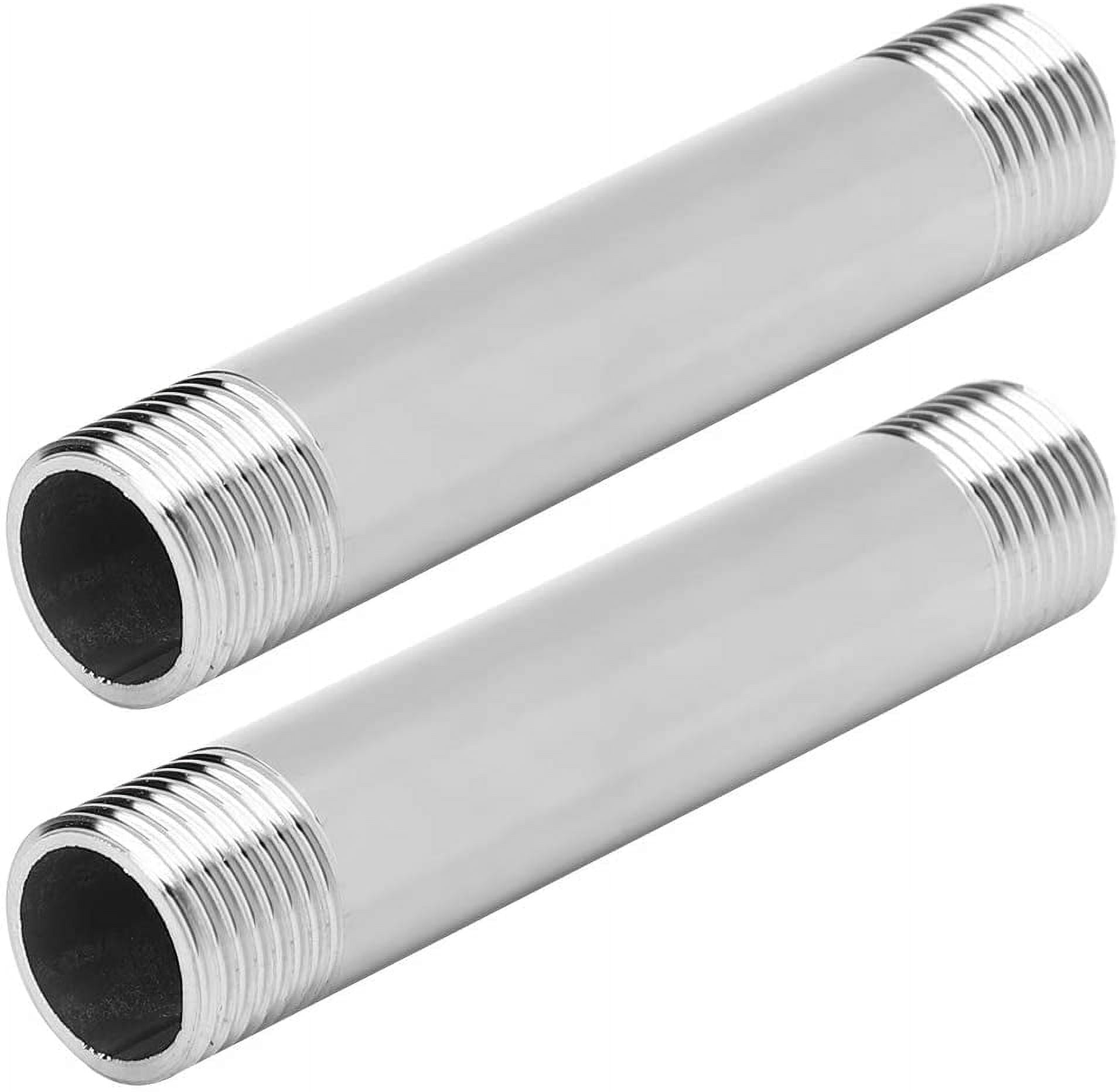 2 Pcs Stainless Steel Pipe Fittings Equal Diameter Threaded Cast Iron ...