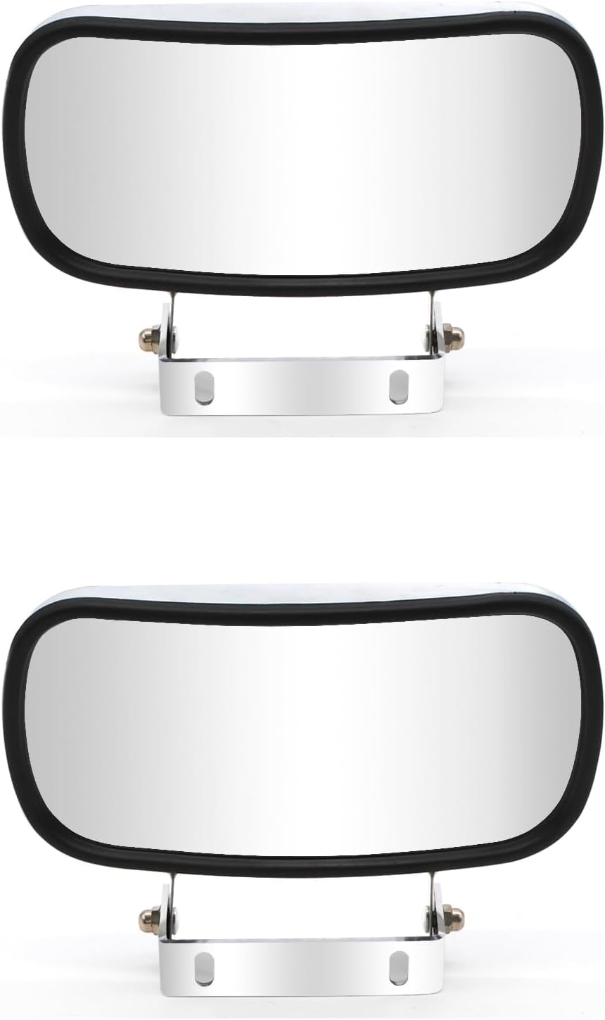 2 Pcs Stainless Steel Rectangular Convex Mirrors Fit for Cars Trucks ...