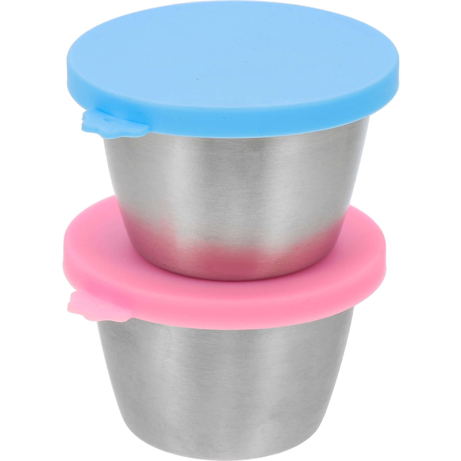 2 Pcs Stainless Steel Sauce Cup Boxes Condiment Tiny Jars Dressing ...