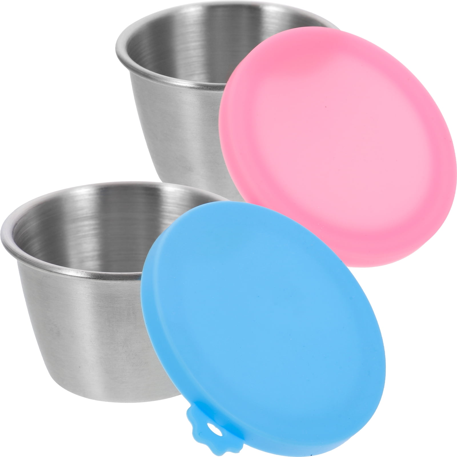 2 Pcs Stainless Steel Sauce Cup Small Condiment Boxes Sauce Container ...