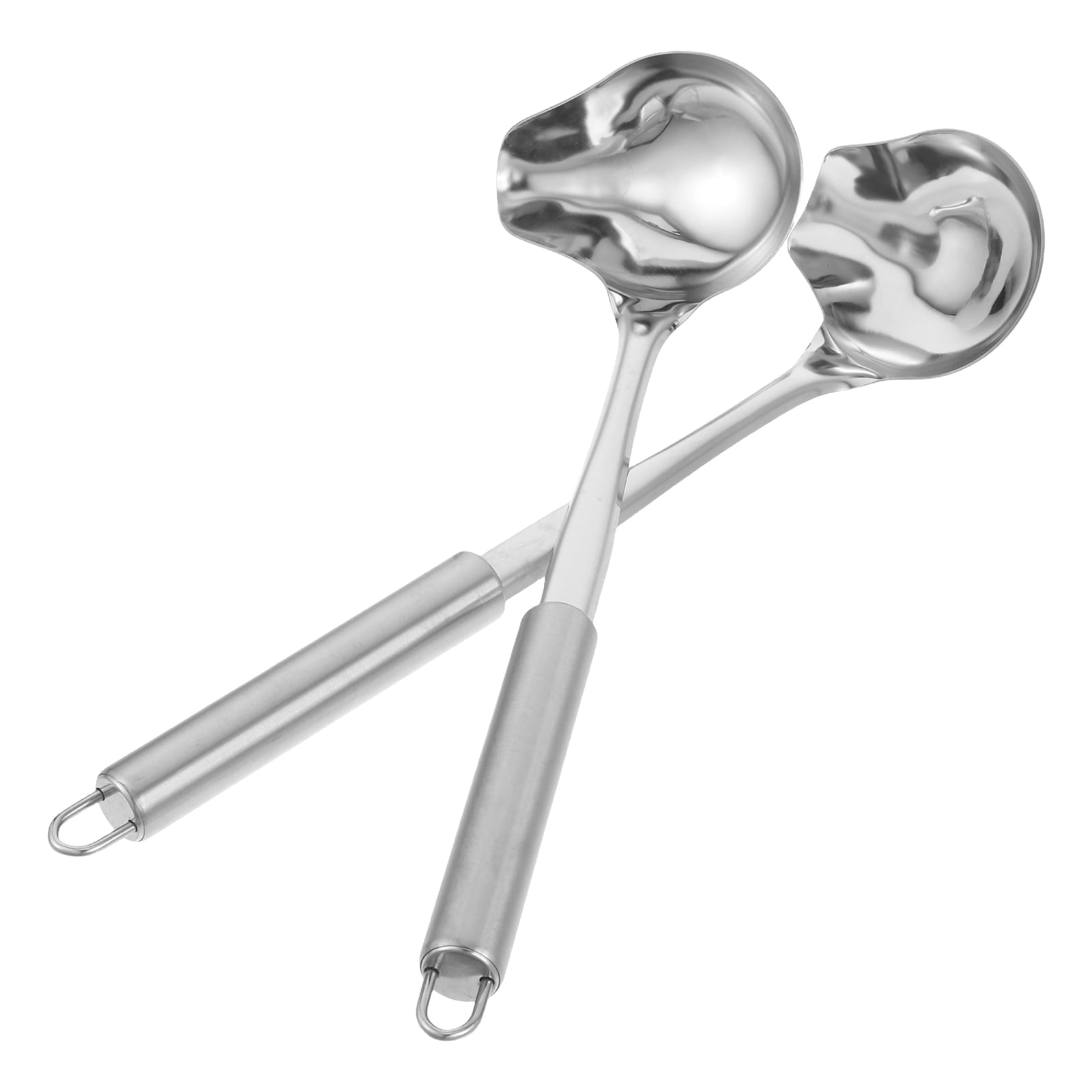2 Pcs Stainless Steel Sauce Spoon Spoons Serving Utensils Mixing Silver ...