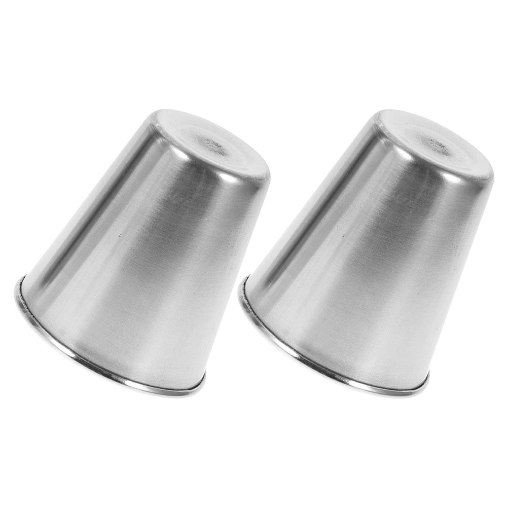 2 Pcs Stainless Steel Shot Glass Wine Cups Beer Mugs Small Beverage ...