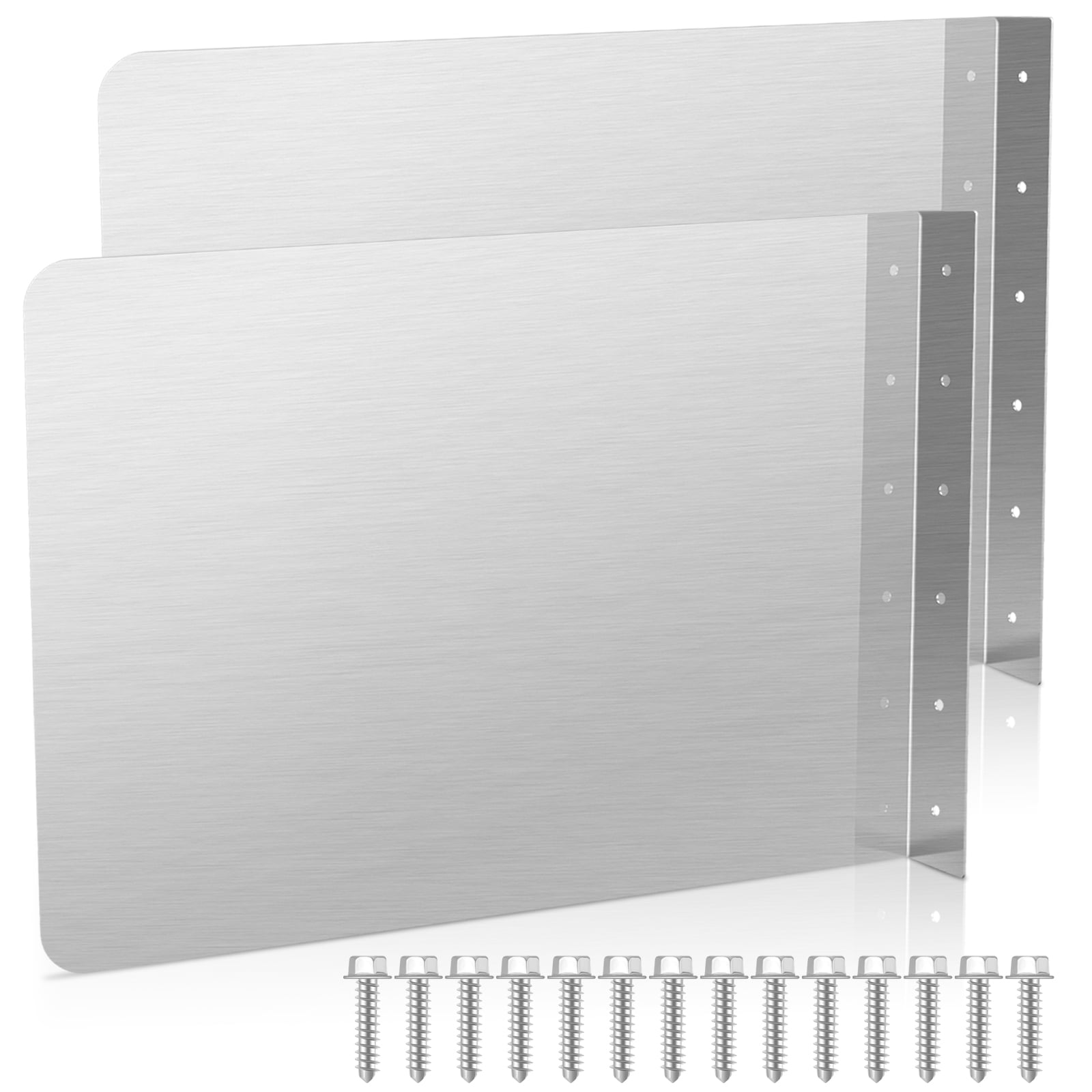 2 Pcs Stainless Steel Side Splash Guard With Water Cover, Sink Splash ...