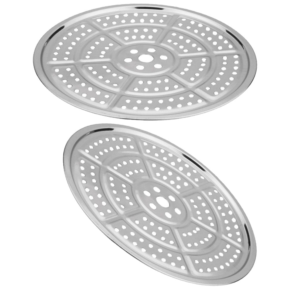 2 Pcs Stainless Steel Steamer Pans Cooking Pot Steaming Plates Canning ...