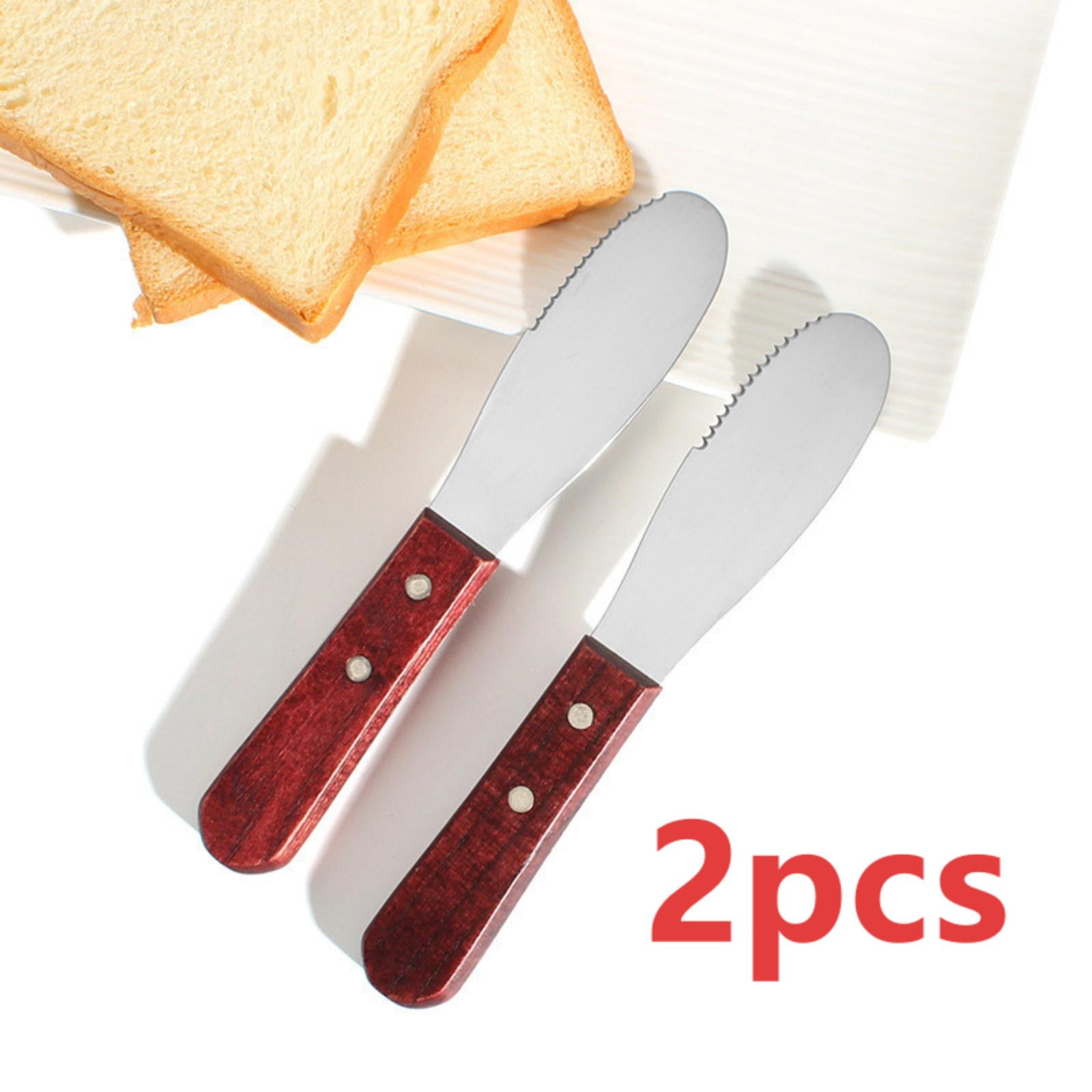 2 Pcs Stainless Steel Straight Edge Wide Butter Spreader Deluxe ...
