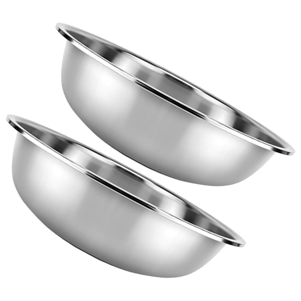 2 Pcs Stainless Steel Vegetable Basin Food Containers Big Mixing Bowl ...
