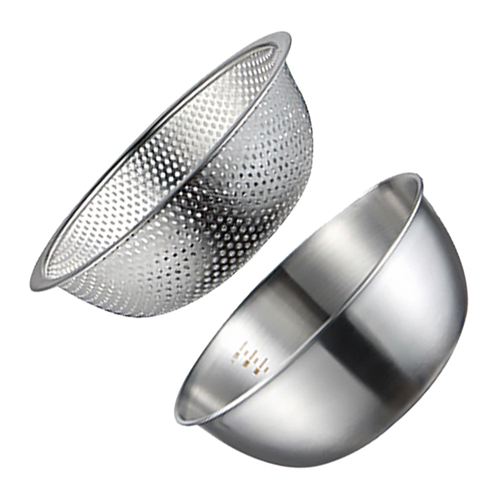 2 Pcs Stainless Steel Vegetable Basin Kitchen Drainage Basins Strainer ...