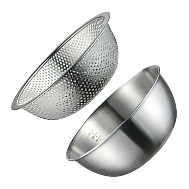 2 Pcs Stainless Steel Vegetable Basin Kitchen Drainage Basins Strainer ...