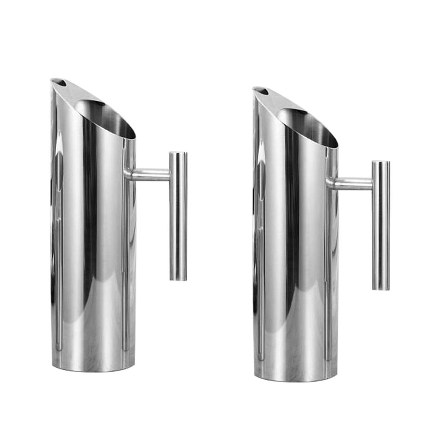 2 Pcs Stainless Steel Water Pitcher, Ice Tea Pot Jug, 1L & 2L, Bar ...