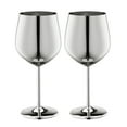 2 Pcs Stainless Steel Wine Glasses 18oz Unbreakable Metal Wine Glass Silver