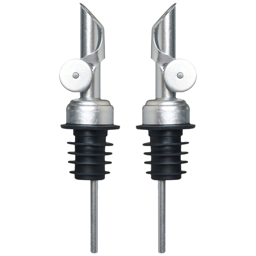 2 Pcs Stainless Steel Wine Pourer Oil Spout Whiskey Decanter Olive ...