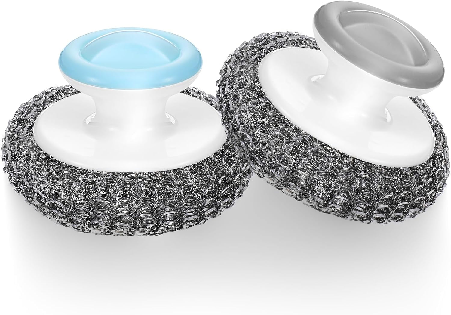 2 Pcs Stainless Steel Wool Scrubbers with Handle, Heavy Duty Pot ...