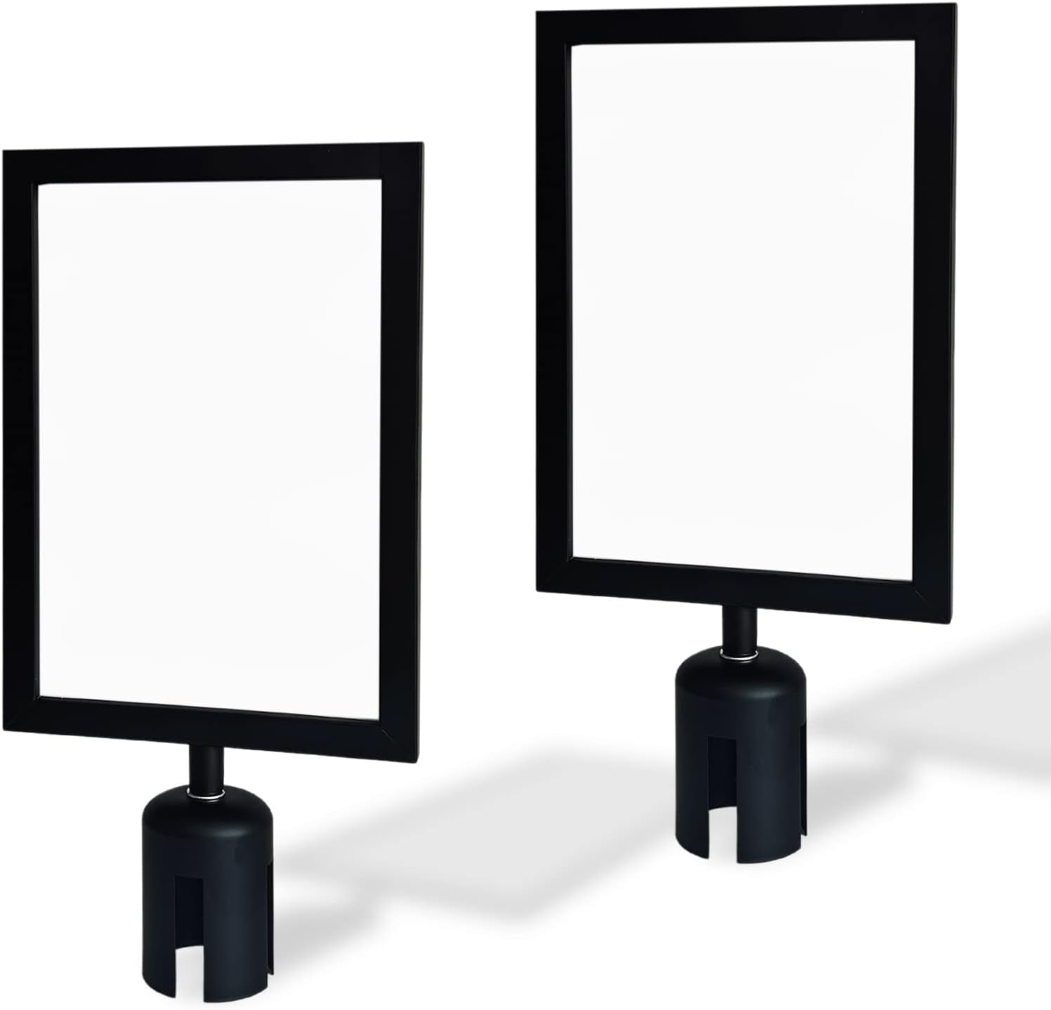 2 Pcs Stanchion Sign Holder, Double Sided Frame Portrait Top Stand ...