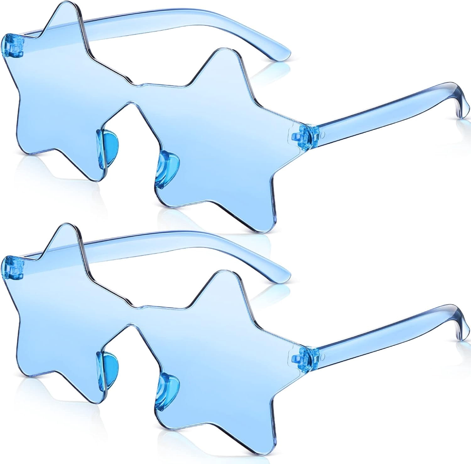2 Pcs Star Shape Rimless Sunglasses Transparent Candy Color Sunglasses ...