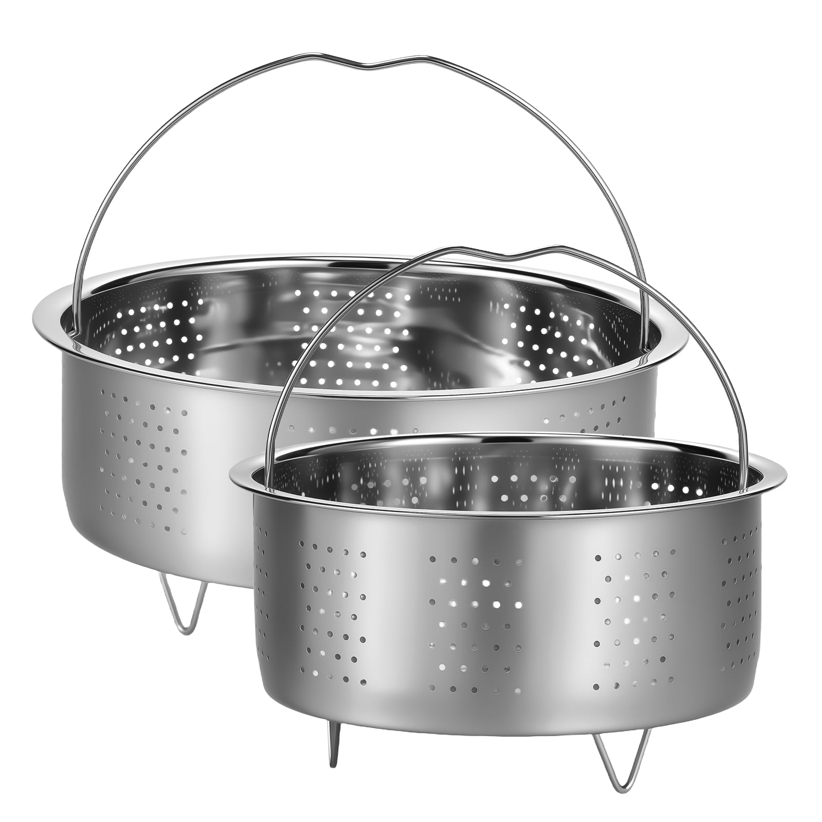 2 Pcs Steamer Basket 304 Stainless Steel Vegetable Steamer Basket with ...