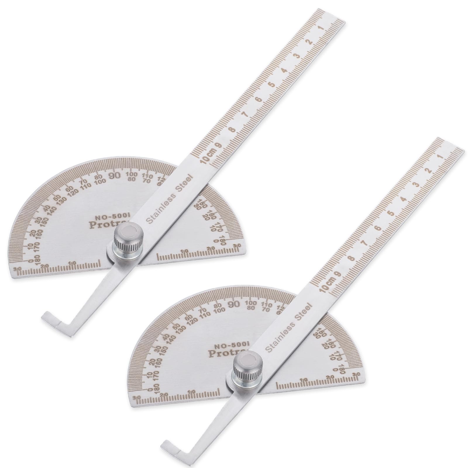 2 Pcs Steel Protractor Large Protractor Angle Protractor 180 Degrees ...