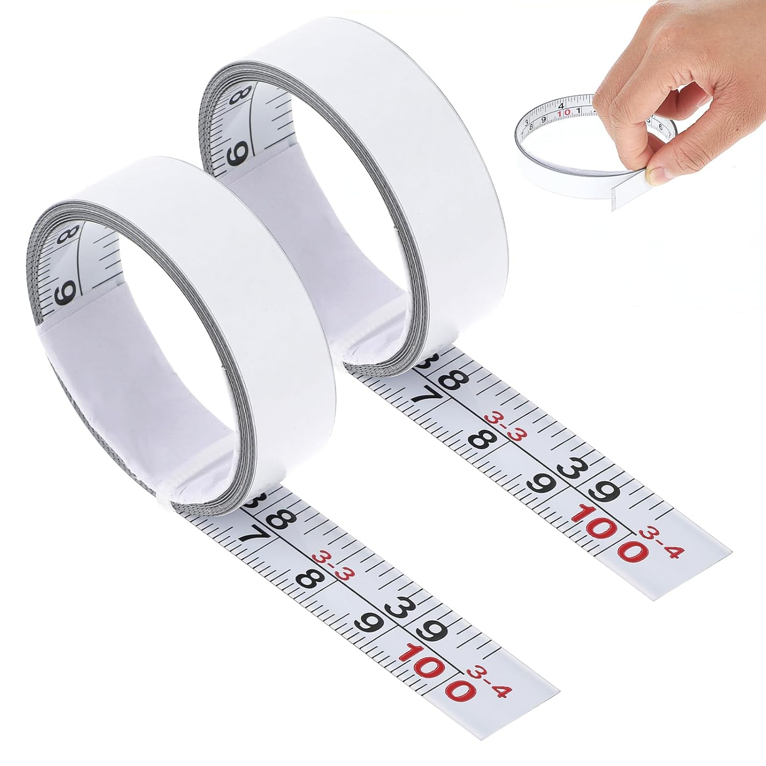 2 Pcs Steel Self-Adhesive Measuring Tapes, Imperial and Metric Ruler ...