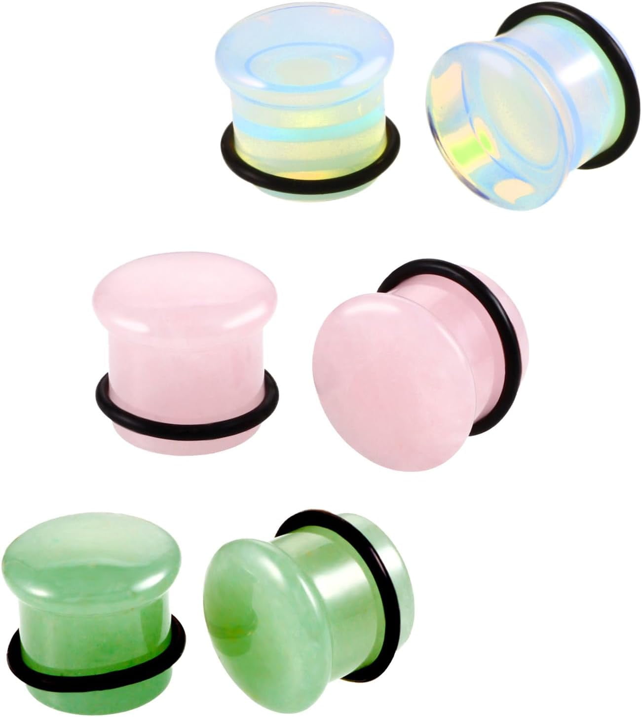 2 Pcs Stone Ear Gauges Earrings Stone Ear Gauges Plugs Jewelry 6mm(2g ...