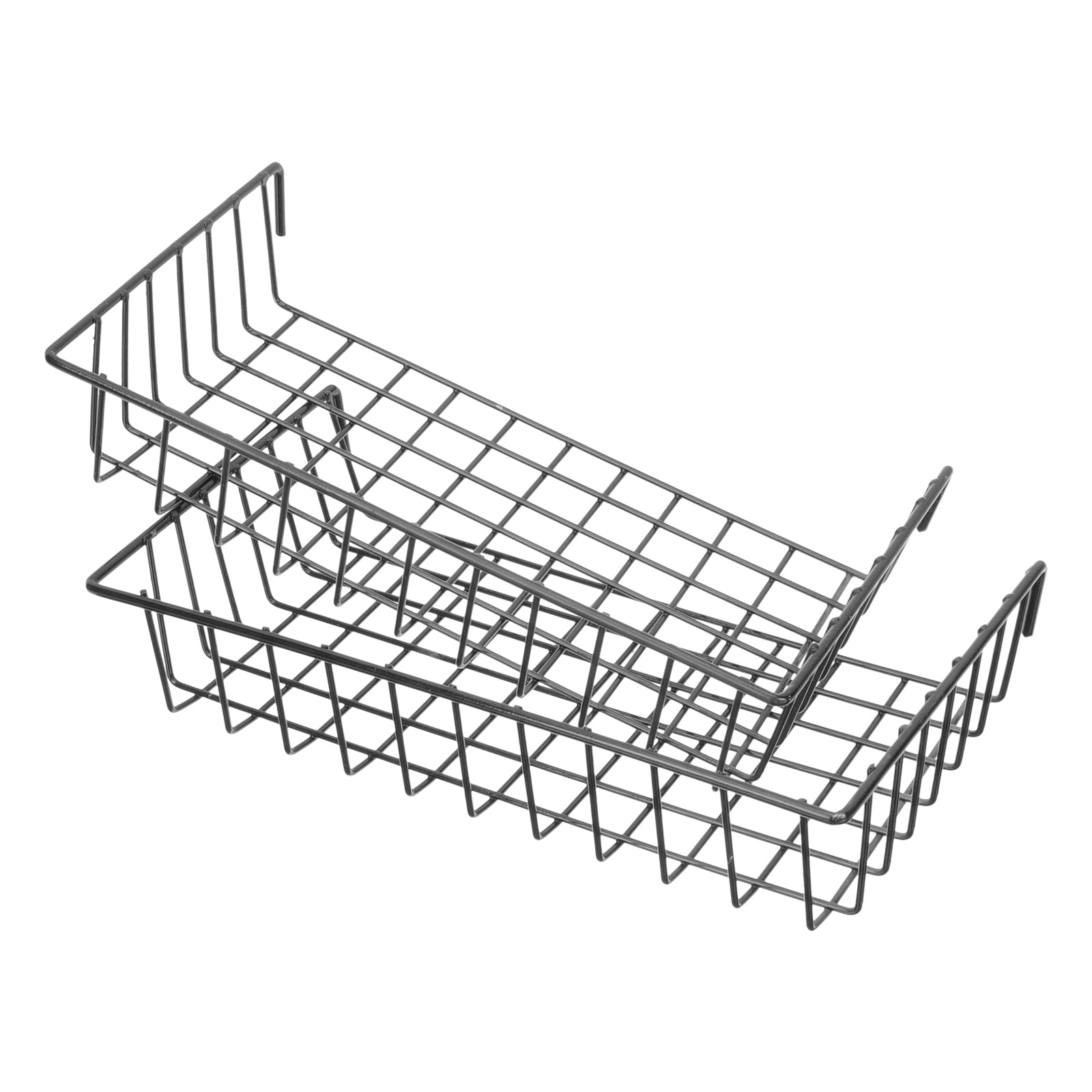 2 Pcs Storage Basket Riser Rack Bank Organizer Black - Walmart.com
